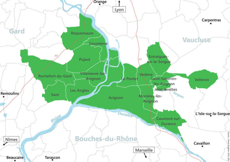 Territoire d’intervention | Grand Avignon Aménagement